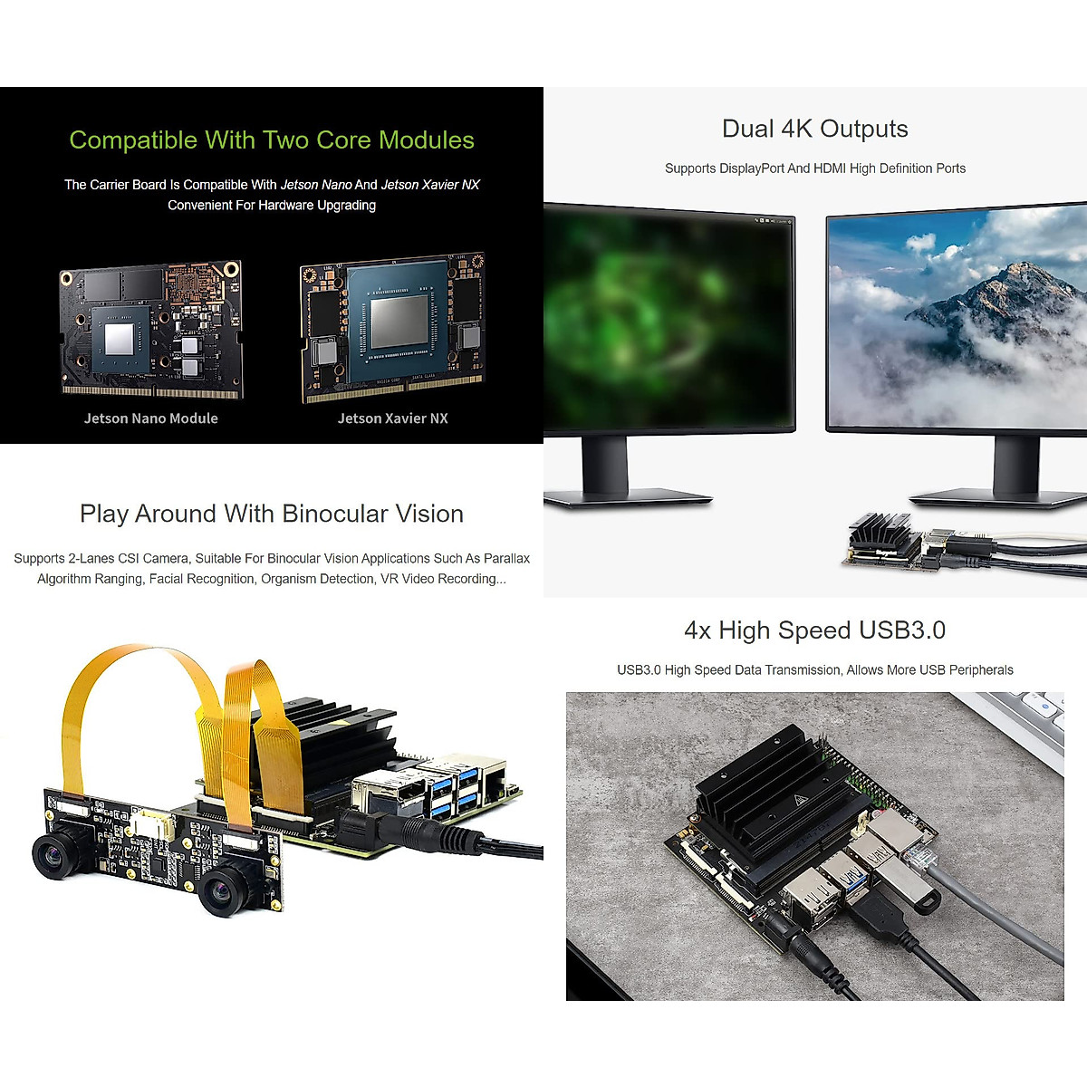 Waveshare Jetson-IO-Base-A Carrier Board Jetson Nano Development/Expansion Kit Alternative Solution of B01 Kit Compatible with Both Jetson Nano and Jetson Xavier NX Only Carrier Board