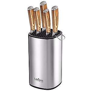 Universal Knife Block, Stainless Steel Knife Holder, Knife Organizer, Modern Rectangular Design, 8.5” by 5”(knives not included)