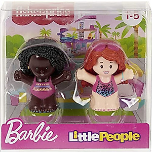 Fisher-Price Little People Barbie Toddler Toys Swimming Figure Pack, 2 Characters for Pretend Play Ages 18+ Months