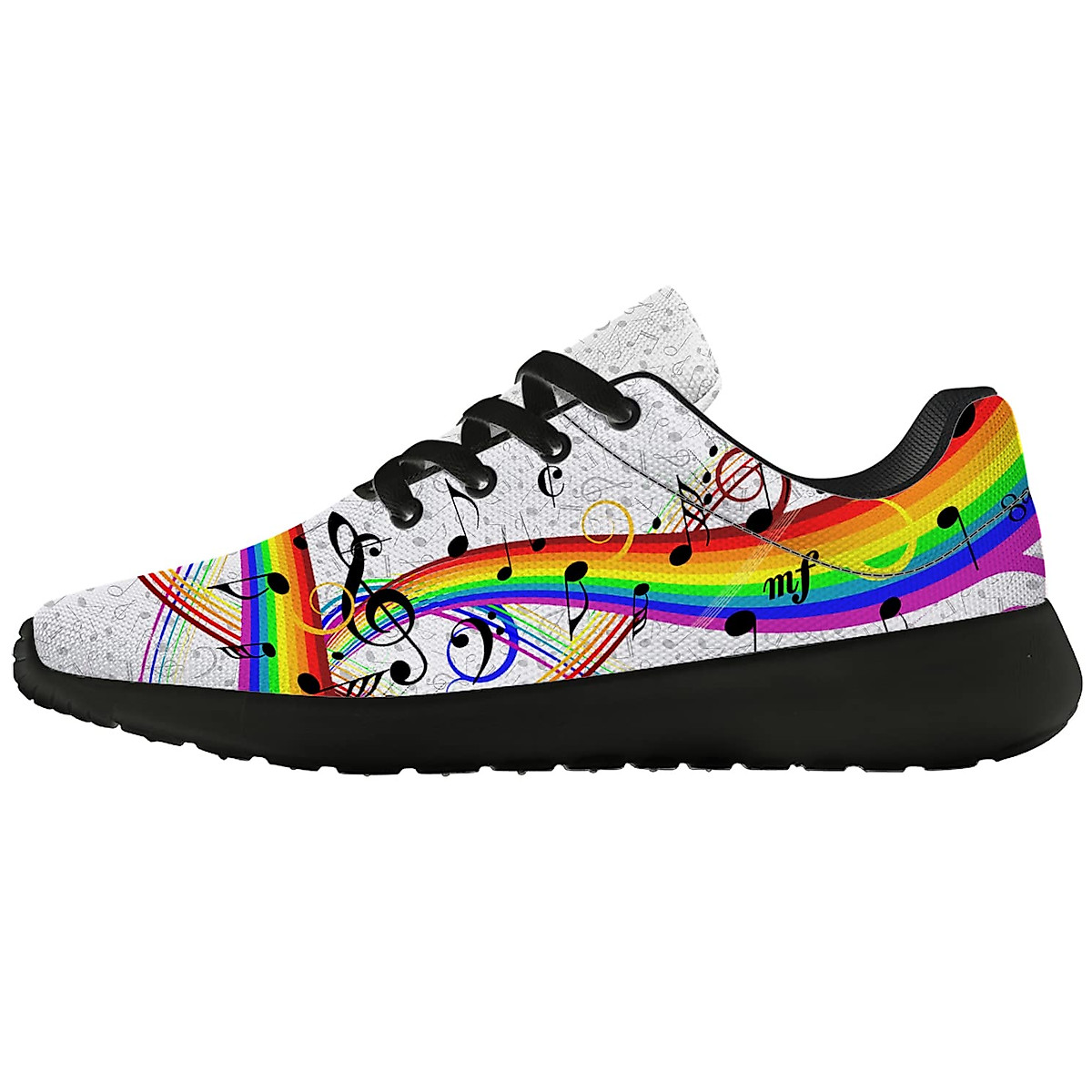 Music Themed Shoes Womens Mens Fashion Sneakers Walking Tennis Shoes Music Note Signs Rainbow Shoes,US Size 11 Women/9.5 Men