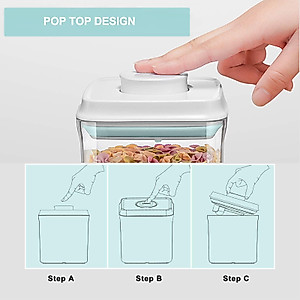 Cozey Daily Pop Airtight Food Storage Containers with Lids for Kitchen Pantry Organizing Stackable Container for Cereal Snack Flour Sugar Coffee Spaghetti -12 Pcs(1.2, 2.0, 2.7, 3.3qt)*3