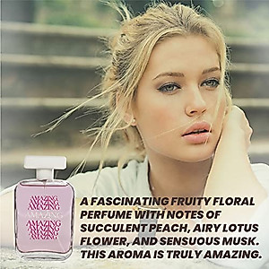 NovoGlow Amazing Eau De Parfum Spray Perfume, Impression of Incredible by VS, Fragrance For Women - Daywear, Casual Daily Cologne Set with Deluxe Suede Pouch- 3.4 Oz Bottle- Ideal EDP Beauty Gift