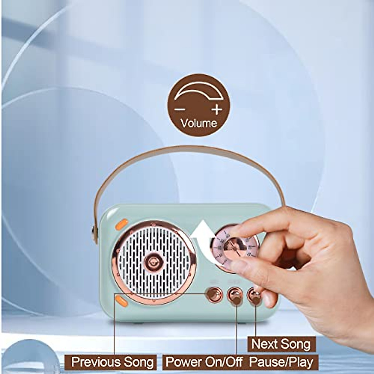 Portable Bluetooth Speaker with Microphone Set,Retro bluetooth speaker with Home Karaoke Machine,Portable Handheld Karaoke Mics Speaker Machine for Kids and Adults Home Party Birthday (Blue)