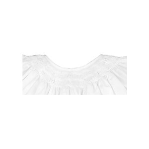 Petit Ami Baby Girls' Daygown with Wave Smocking, White (Newborn)