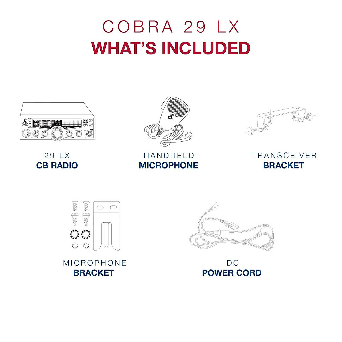 Cobra 29LX AM Professional CB Radio - Emergency Radio, Travel Essentials, NOAA Weather Channels and Emergency Alert System, Selectable 4-Color LCD, Auto-Scan and Radio Check, Black