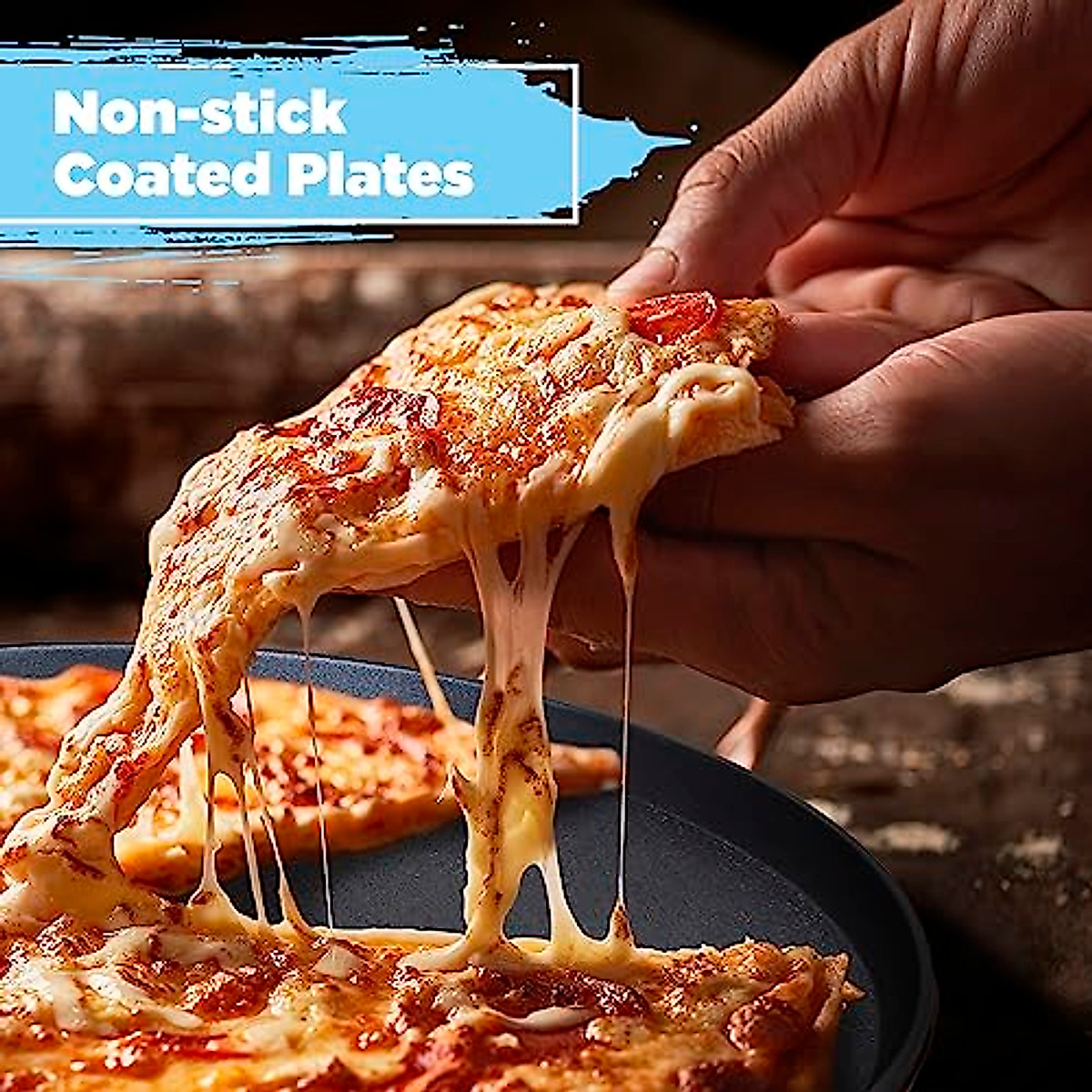 Courant Pizza Maker 12 inch Pizzas Machine, Newly improved Cool-touch Handle Non-Stick plates Pizza oven & Calzone Maker, Electric Countertop Oven for Home or School, 12” Indoor Grill/Griddle, Red
