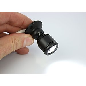 Micro Pivoting LED Spotlight - 1 Watt High Power LED Lamp - Tiny Size, Cool White LED, 12 to 28VDC