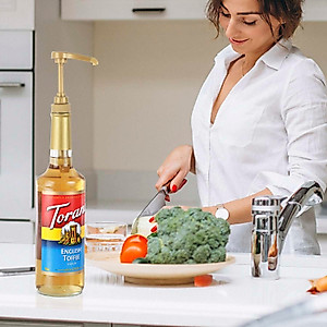 Kinfira 6 Pcs Coffee Syrup Pump Dispenser - Premium Skinny Syrup Pumps Fit for 25.4oz Torani Davinci Syrup Bottles (Gold)