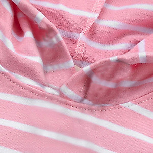 Ritatte Toddler Girl Fall Outfits Striped Hoodie Pants 2PCS Sweatsuit Set Kids Baby Winter Clothes Jogging Suits for 2-6Y (Pink, 110 (4T))