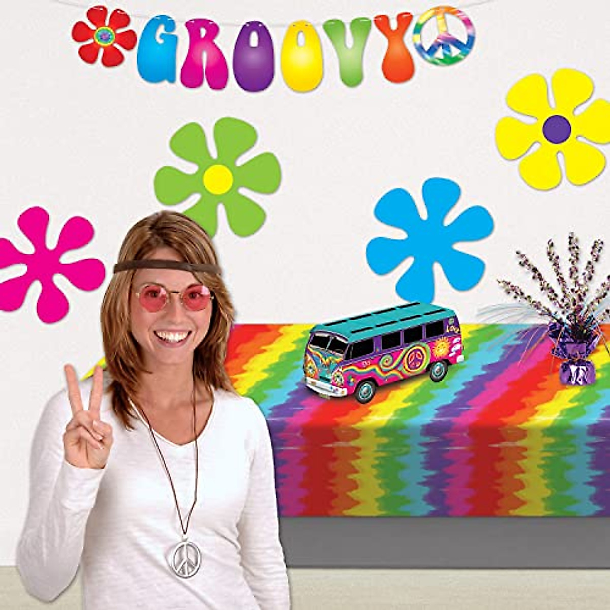 Tie-Dyed Tablecover Party Accessory (1 count) (1/Pkg)