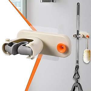 Broom And Mop Holder | Adhesive Garden Tool Organizer Rack | No Drilling Tool Holder for Broom, Mop, Shovel, and Towel Storage Solutions for Home and Garden Organization