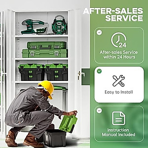 INTERGREAT Metal Storage Cabinet,72" Steel Lockable File Cabinet with Locking Doors and Adjustable Shelves,Locking Tool Cabinets for Office,Home,Garage,Gym,School (White)