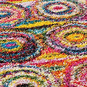 nuLOOM Kindra Bohemian Circles Shag Area Rug, 4' x 6', Multi