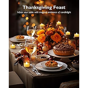 Homemory Value 24Pack Flameless LED Candles Tea Lights Battery Operated, 200+Hours Electric Fake Candles Tealights for Votive, Halloween, Pumkin, Ofrenda, Diya, Table Decor, Funeral, Christmas