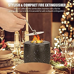 BHNDOING Concrete Tabletop Fire Pit, Marble Portable Tabletop Fireplace, Fire Pit Bowl for Indoor Outdoor Decor Long Time Burning Smokeless Odorless