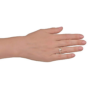 AVORA 10K Yellow Gold Heart-shape Simulated Diamond CZ Bypass Wrap Fashion Ring - Size 7