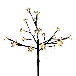 Solar Flower Fairy Light, Epicgadget Warm White Stainless Steel Solar Path Lights for Outdoor Landscape Lighting, Patio, Yard, Walkway, Driveway, Garden (Warm White) (1 Piece)