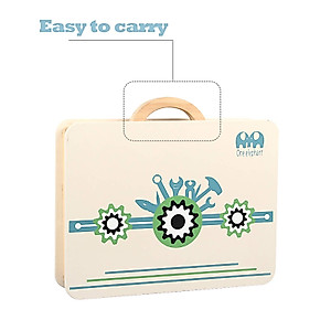 43 Pcs Wooden Tool Box Building Tools Sets Pretend Play Toys for Toddlers Construction Toy Role Play Set for 3 4 5 Year Olds Boys Girls