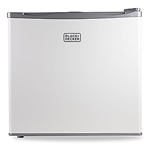 BLACK+DECKER 1.2 Cu. Ft. Compact Upright Freezer, Mini Deep Freeze with Full-Width Wire Shelf & BCRK17V Compact Refrigerator Energy Star Single Door Mini Fridge with Freezer, 1.7 Cubic Ft, VCM