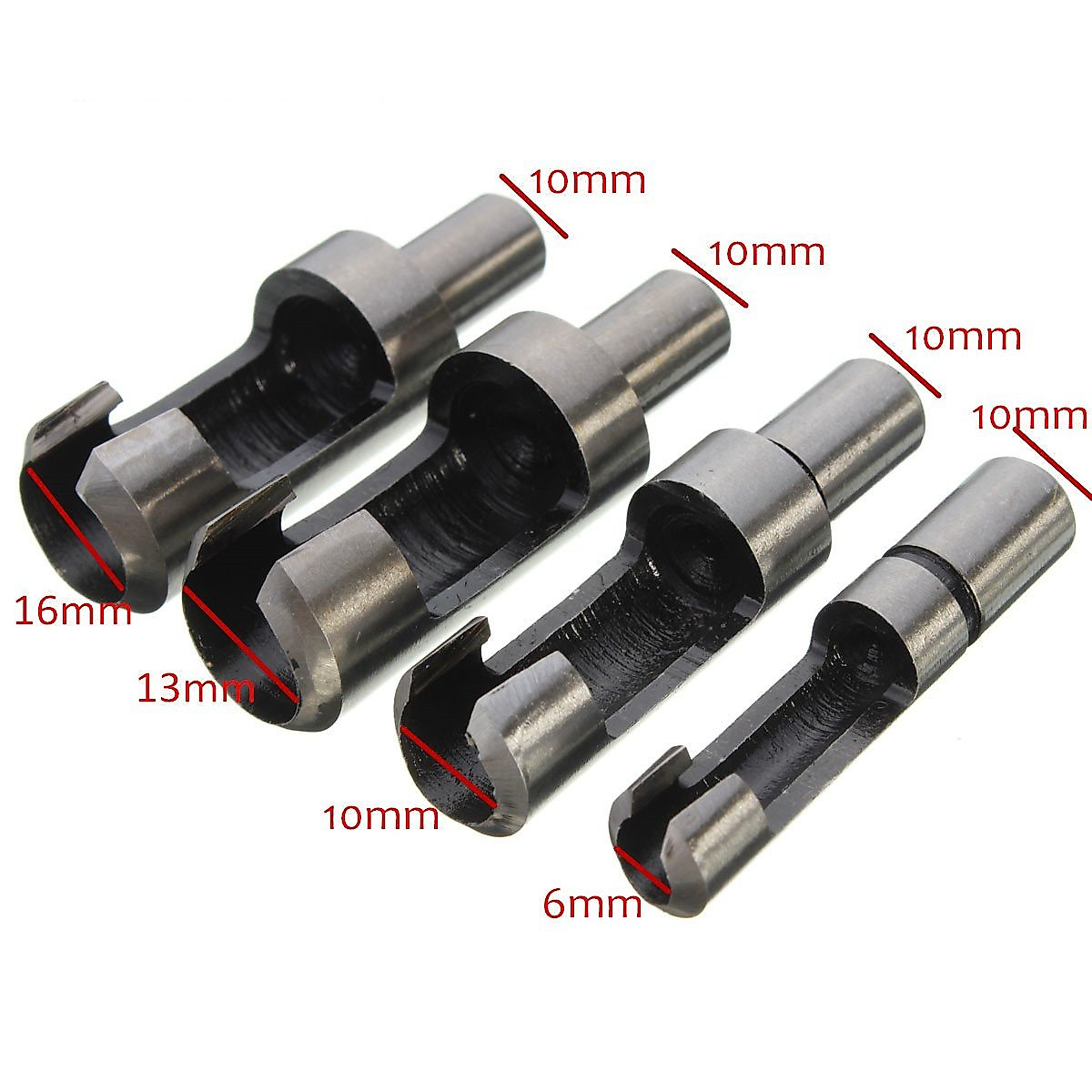 CAIDU 8pcs Wood Plug Cutter Cutting Tool Drill Bit Set Straight and Tapered Taper 5/8" 1/2" 3/8" 1/4" Woodworking Cork Drill Bit Knife