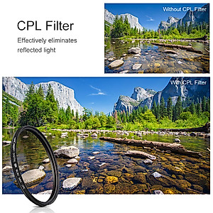 K&F Concept 72mm ND1000 CPL Lens Filter Kit (2 Pcs) Neutral Density ND1000 + Circular Polarizer Filter with 24 Multi-Layer Coatings for Camera Lens