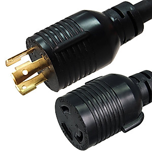 NEMA L6-30 Extension Power Cord - 30A/250V, 10 AWG - Iron Box # IBX-5803-10 (10 ft, Molded)
