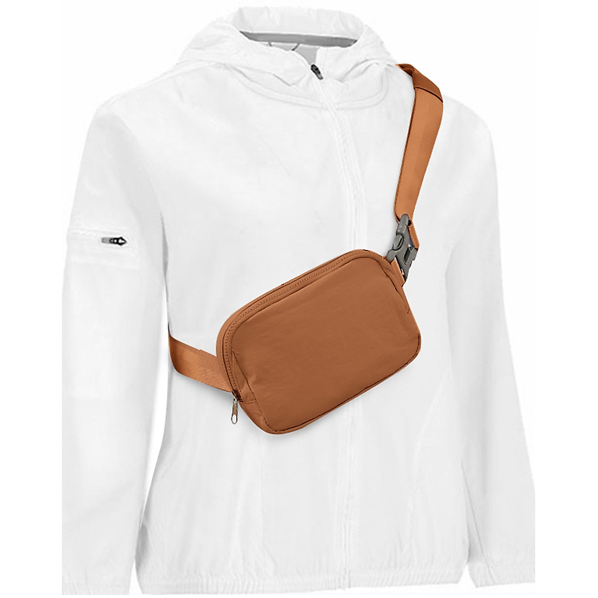 fanny pack,crossbody bags for women trendy,mini belt bag,fashion waistpacks,sling bag for men,waist bag,for Workout Running Traveling Hiking,brown