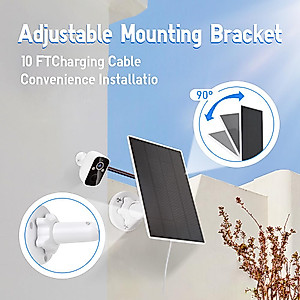 5W Solar Panel, IP 65 Waterproof 5V Micro USB Port for Security Cameras Wireless Outdoor, Compatible with Rechargeable Battery Security Camera