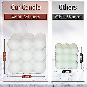 Extra Large Strong Scented Aromatherapy Soy Wax White Vanilla Bubble Candle