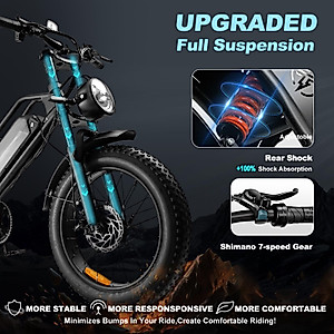 SMARTRAVEL DK400 Electric Bike for Adults,Ebike with 1000W Motor, 48V/15Ah and Up to 28+MPH,Simano7 Speed (Upgrade Front Turn Signal+Rear Rack)…