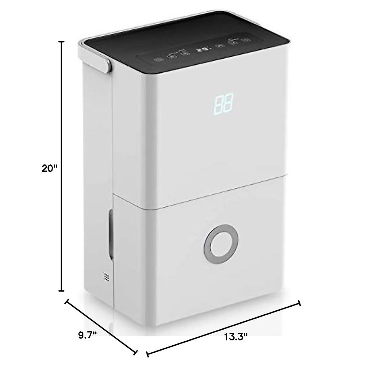 SereneLife 50-Pint Electric Home Compact Dehumidifier - 3000 Square Feet Quiet Electric Dehumidifiers For Home Closet Basement w/ 4L Water Tank Capacity, Removes Moisture - SereneLife SLDEHU50, White