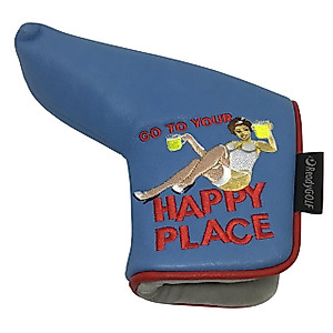 ReadyGOLF Happy Place Embroidered Putter Cover - Blade