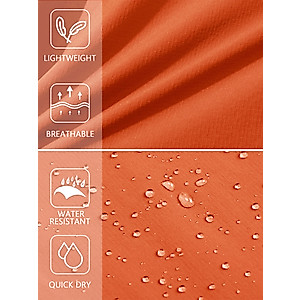 TACVASEN Mens 10" Ligtweight Hiking Outdoor Shorts Quick Dry Casual Breathable Fishing Dress Cargo Summer Shorts Orange, 34