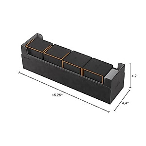 Gamegenic Dungeon S 550+ Convertible Deck and Game Accessories Box | Double-Sleeved Card Storage | Card Game Protector | Nexofyber Surface | Holds up to 550 Cards | Black Color | Made, G20091