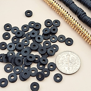 BOCAR 6mm 10 Strands Clay Beads Kit Vinyl Flat Handmade Polymer Clay Beads with 2 Strands Alloy Beads Spacer for Jewelry Making Necklace Bracelet Earrings Finding (CB-001-mix 3)