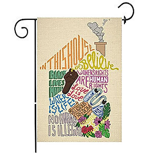 chengxun Kindness Is Everything Garden Flag In This House, Family Quote, Black Lives Matter and Water Is Life Flag Double Sided 12.5*18 Inch Yard Flag Outdoor Decor