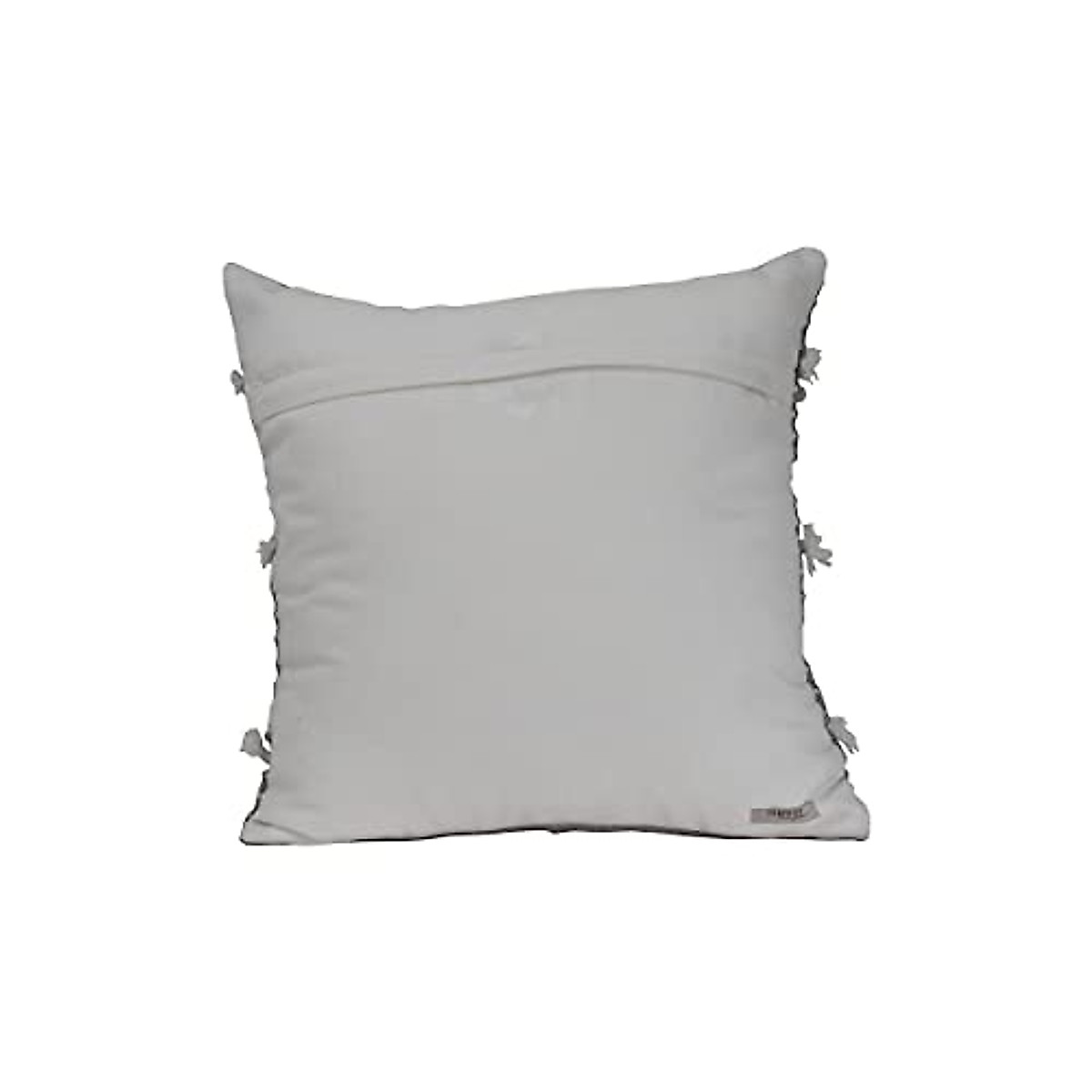 Foreside Home & Garden Gray Striped Hand Woven 18X18 Outdoor Decorative Throw Pillow with Pulled Yarn Accents, 18 x 18 x 5