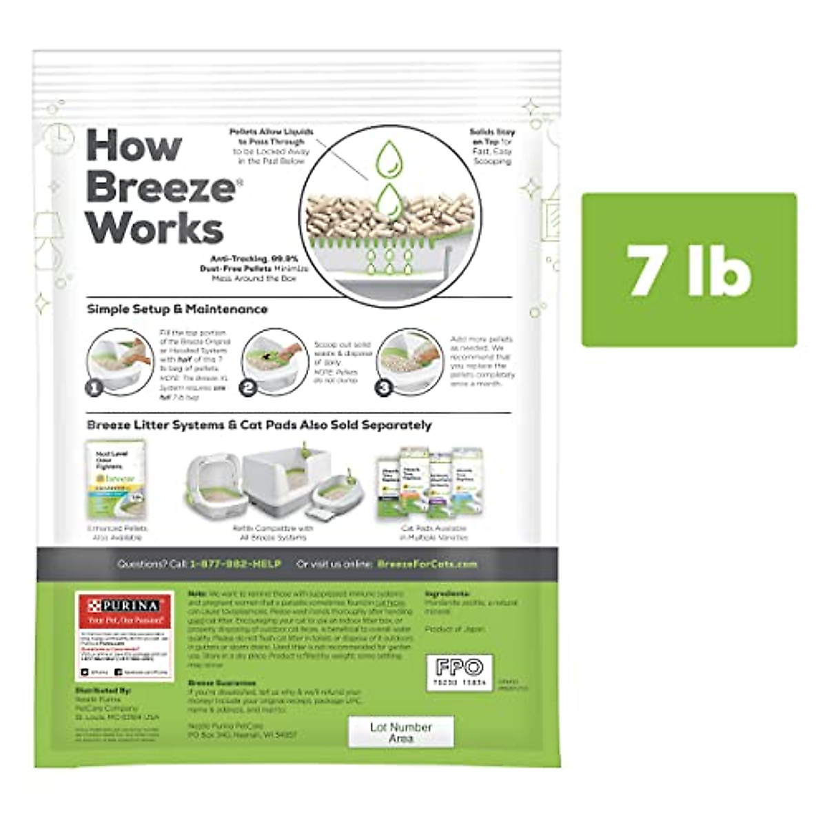 Purina Tidy Cats Litter Pellets, Breeze Refill Litter Pellets in Recyclable Box - (4) 7 lb. Bags