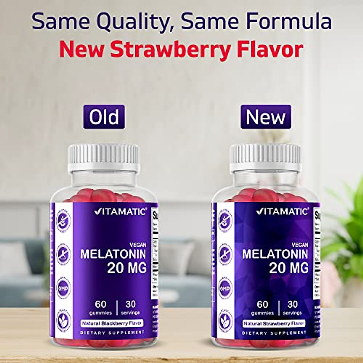 Vitamatic Melatonin 20mg Gummies for Adults, 30 Servings - 60 Vegetarian Gummies - Non-Habit Forming Supplement (60 Gummies (Pack of 2))