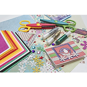 10 Sheets Glitter Foam Sheets for Crafts, A4 Cardstock Paper Sparkles Self Adhesive Sticky Paper for Christmas Construction Scrapbook Gift DIY Cutters Card Party Decoration (Black)