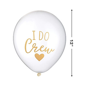 I Do Crew' Pink & White Latex Confetti Balloons (Pack Of 6) - 12" - Eye-Catching Design, Perfect Decorations For Engagements, Weddings, Bridal Showers, Bachelorette Parties