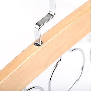 WODMB Wood Scarf Ring Hanger Storage Holder Hole Hanger 6 Ring Scarves Display Rack Space Saving (Color : D)