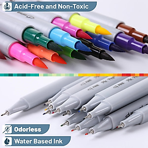 Mr. Pen- Dual Tip Brush Pens, 12 Colors, Brush Pens, Brush Markers, Dual Brush Pens, Markers for Kids Adults Coloring, Art Markers for Adults, Dual Tip Markers.