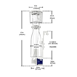Protein Skimmers for Saltwater Aquariums, Hang On Protein Skimmer for Fish Tanks up to 80 Gallons, DC Pinwheel Pump with Controller, Not for Rimmed Tank