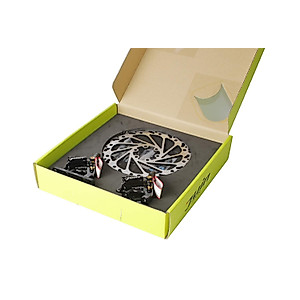 Juin Tech F1 Cable Actuated Hydraulic Bicycle Bike Disc Brake Caliper Set Extra Lightweight Hybrid Brake Set for Flat-Mount Road/Cyclocross/Gravel/E-Bike/Folding Bike use w/160mm 6" rotors (Black)