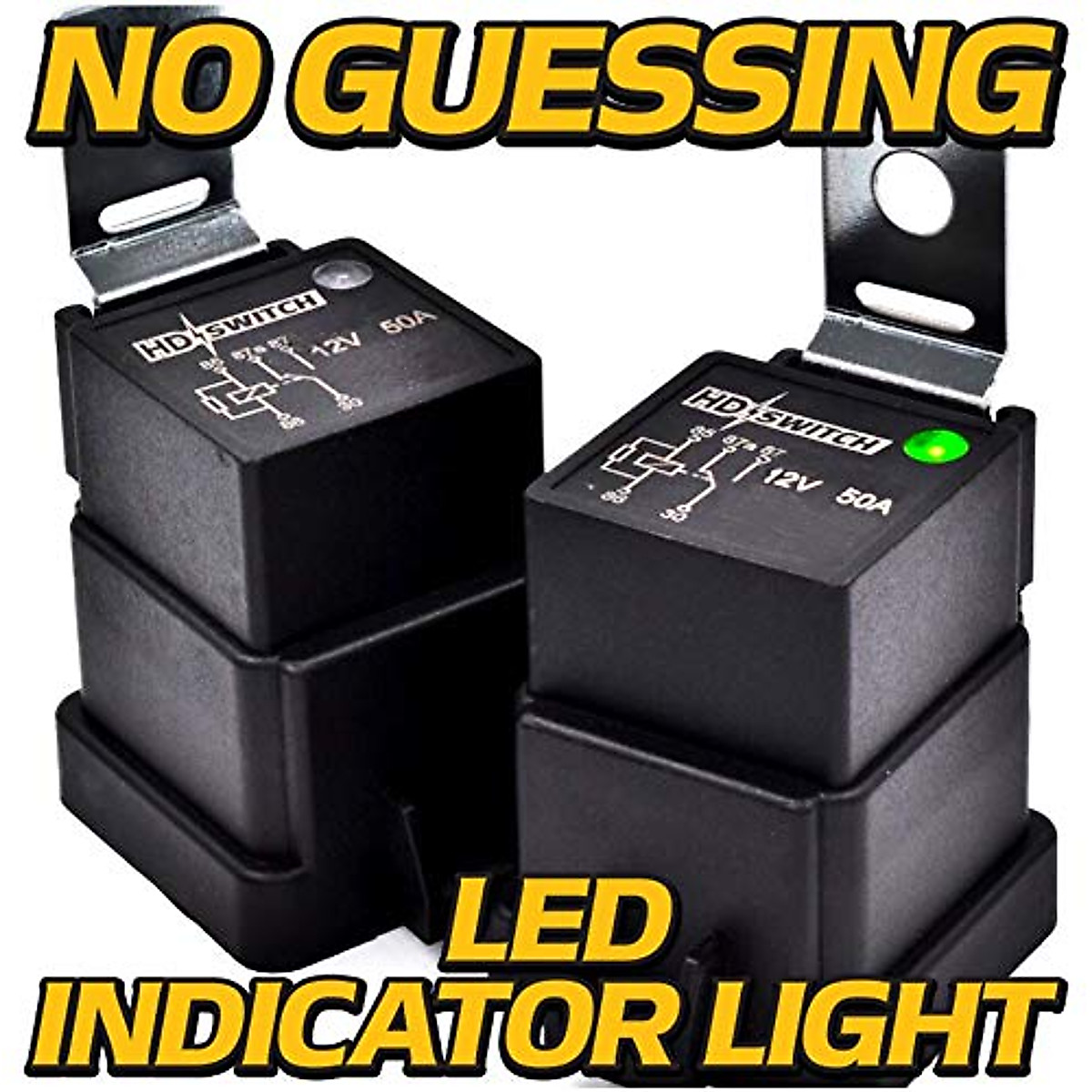 HD Switch 12V 50A Upgrade Waterproof Relay Replaces John Deere Hella 4RD 931 410, 4RD 931 410-08 007794301 H41410081 933332201 w/LED Indicator Upgrade & Free Dielectric Grease