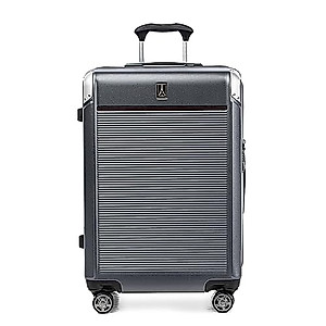 Travelpro Platinum Elite Hardside Expandable Spinner Wheel Luggage TSA Lock Hard Shell Polycarbonate Suitcase, Vintage Grey, Checked Medium 25-Inch