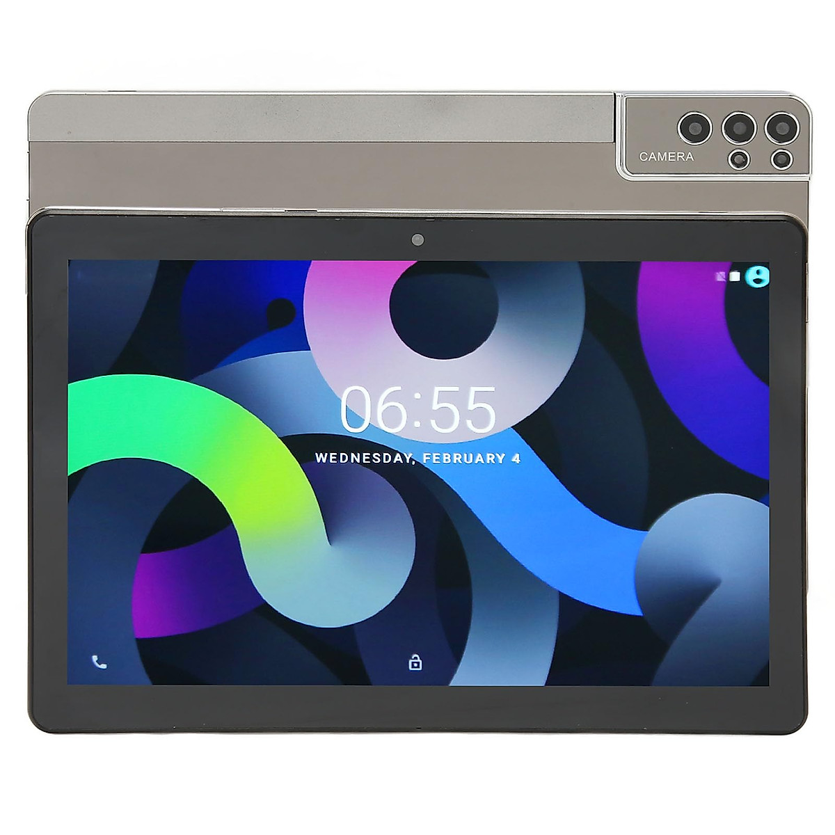 Luqeeg Tablet PC, HD Tablet US Plug 100‑240V 8MP 13MP 4GB 64GB Dual Speakers 1920x1200 5G WiFi 2 in 1 for Study for Android 12 (#4)