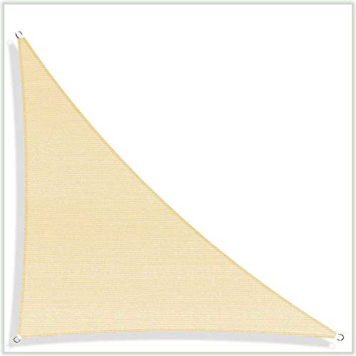 Colourtree Right Triangle Beige 10' x 10' x 14' Sun Shade Sail CNAPRT10 Canopy Fabric Cloth Screen, Water Permeable & UV Resistant, Heavy Duty, Carport Patio Outdoor - (We Customize Size)