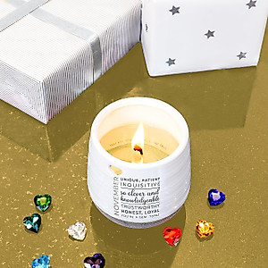 Pavilion GIft Company - November 11 oz Wax Reveal Candle, Natural Soy Wax Birthstone Candle, Jasmine Scented, Gemstone Candle with Crystal Inside, Birthday Gifts for Women, 1 Count